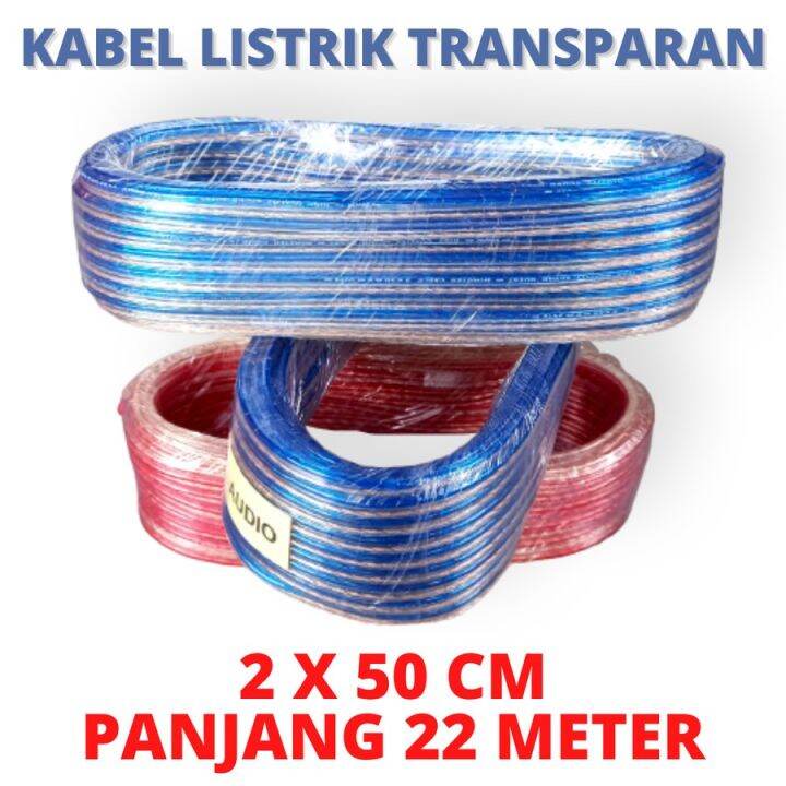 KABEL LISTRIK TRANSPARAN 2x50 KABEL AUDIO KABEL LISTRIK ROLL SERABUT | Lazada Indonesia