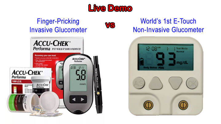 E-Touch Glucometer No Finger Prick Blood Glucose Monitors Non Invasive ...