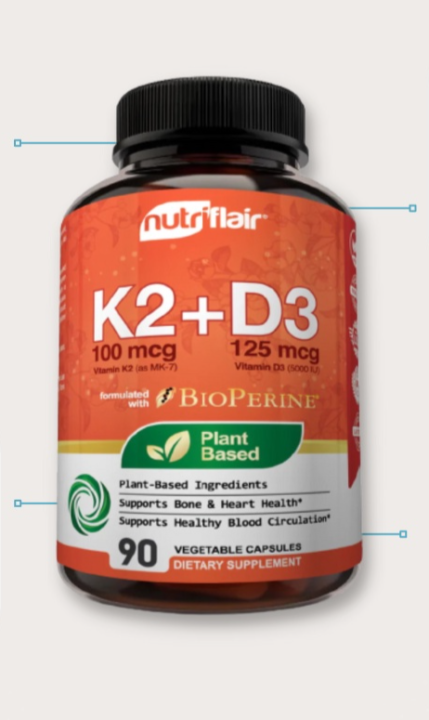 Nutriflair Plant-Based Vitamin K2 + D3 90 Capsules | Lazada.co.th