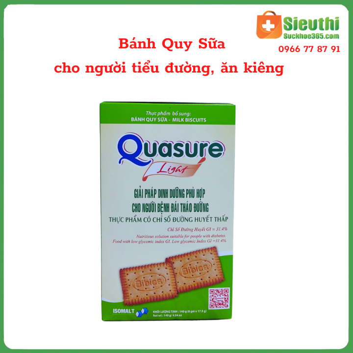 Bánh quy sữa Quasure light dành cho người tiểu đường ăn kiêng hộp 140g ...