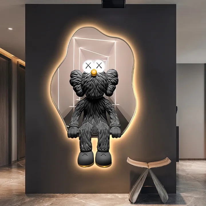 SamSpace KAWS BEARBRICK LED Lighting Painting Wall Deco Wall Frame Wall ...