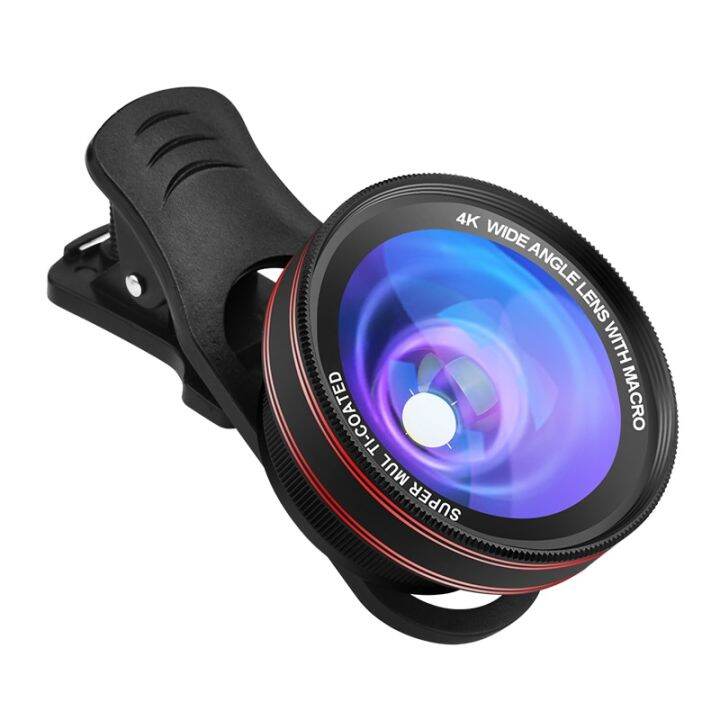4K HD Super Mobile 15x Macro Lens 0.45x Ultra Wide Angle Lens with LED ...