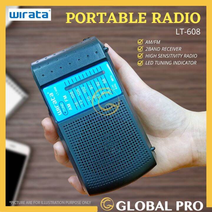 WIRATA Portable Radio Mini FM AM Loud Speaker Small Radio Kecil Murah ...