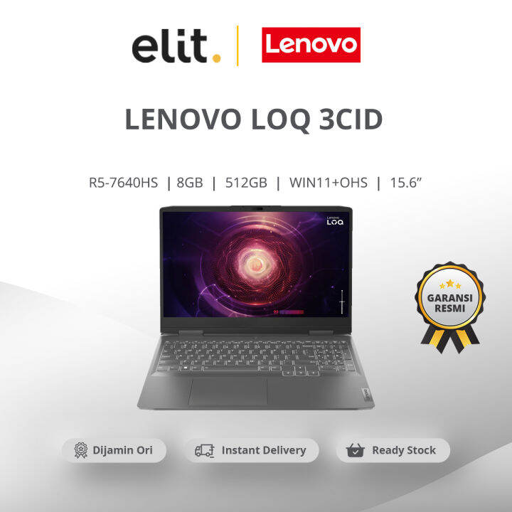 LENOVO LOQ 3CID (R5-7640HS/8GB/512GB/RTX4050/W11+OHS/15,6")-Storm Grey ...
