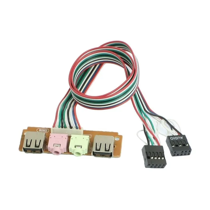 PC Computer Case Front Panel USB Audio Port Mic Earphone Cable Line ...