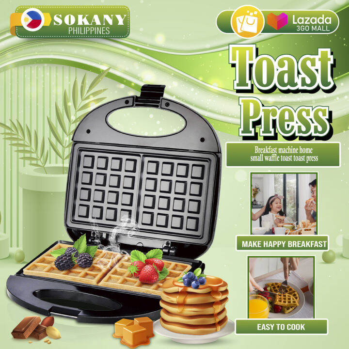 SOKANY breakfast machine home small waffle toast toast press | Lazada PH
