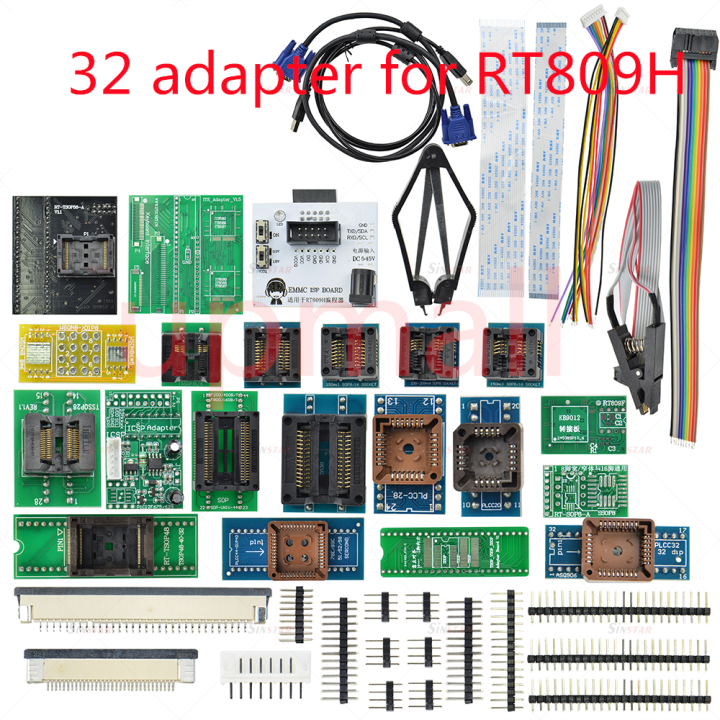 32 Adapters Free Shipping Original RT809H EMMC-Nand FLASH Extremely Fast Universal Programmer ...