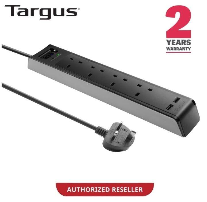 Targus Smart Surge 4 with 2 USB Ports (UK) - APS10AP (Original Targus ...