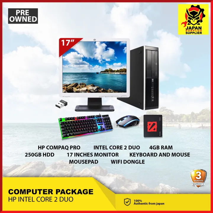 DESKOP PC COMPUTER PACKAGE HP/DELL/NEC / INTEL C2D/CELERON 4GB RAM ...