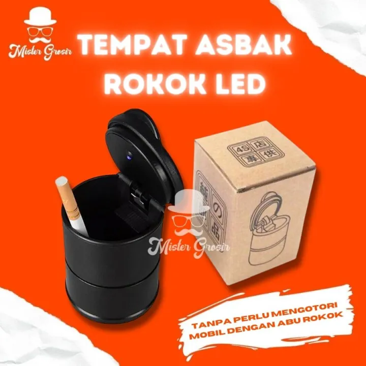 Tempat Asbak Abu Rokok Mini Led Mobil Car Ashtray Praktis | Lazada ...