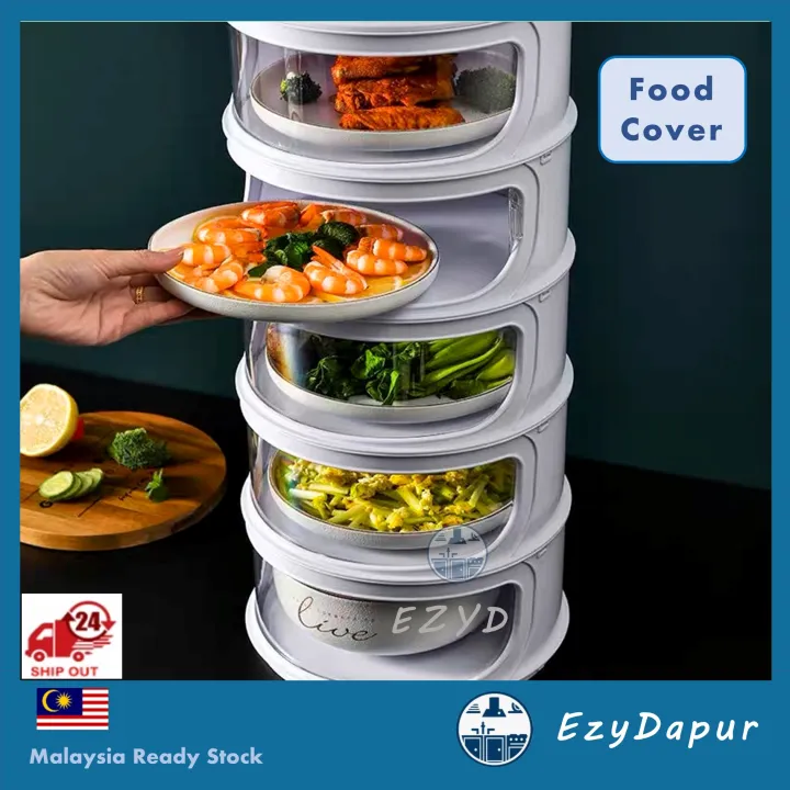 EZYD Food Cover Transparent Stackable Food Container Storage Bekas ...