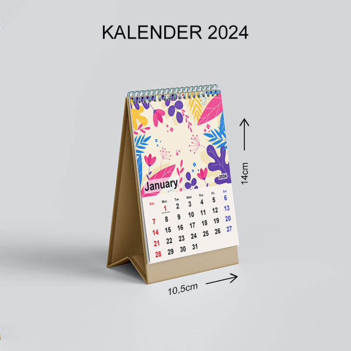 Kalender 2024 Lengkap Kalender Meja Ukuran Kecil Motif Leaves Art #06 ...