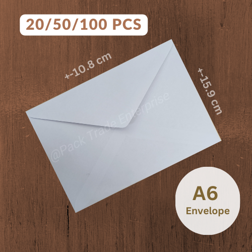 [ 20/50/100 PCS ] A6 White Envelope/ Sampul Surat Putih/ Wedding ...