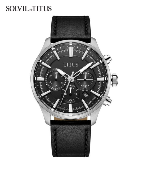Solvil et Titus W06-03286-006 Men's Quartz Analogue Watch in Black Dial and Leather Strap | Lazada