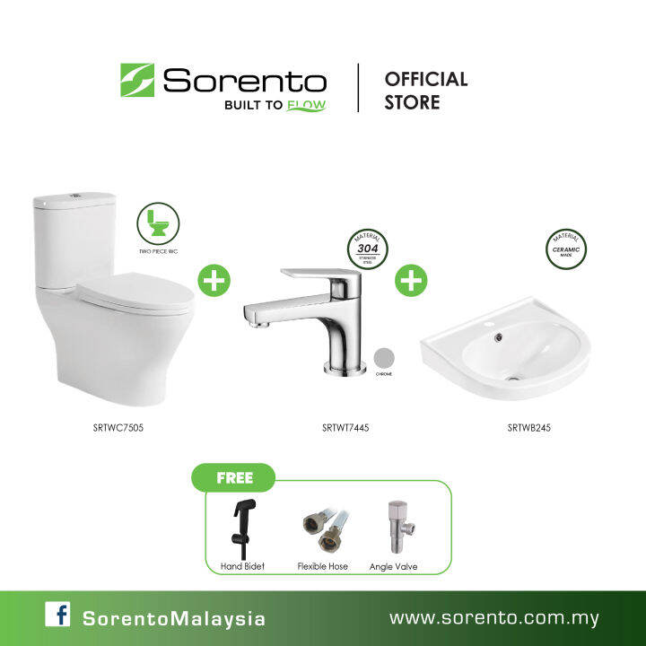 SORENTO WC + CABINET COMBO SET / SET KABINET / Two Piece wc Water ...