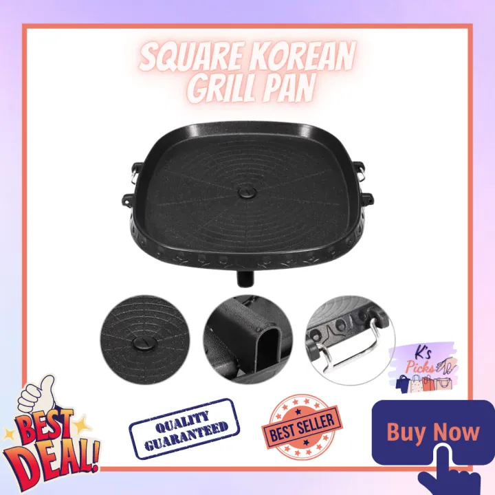 [K's Picks] SQUARE SAMGYEOPSAL KOREAN GRILL PAN Stove Top Pan Barbecue ...