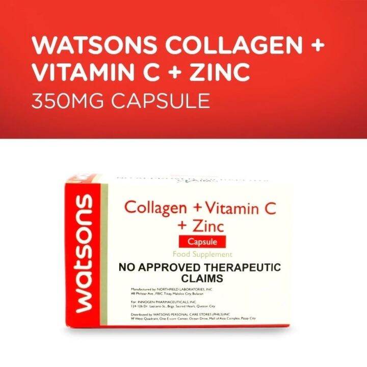 WATSONS Collagen Vitamin C Zinc 60 Capsule | Lazada PH