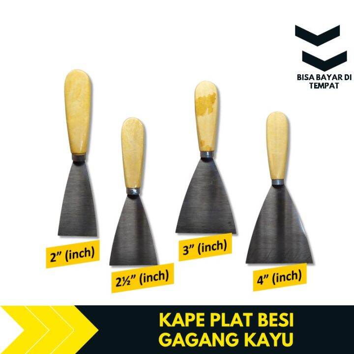 Kape Plat Besi Sekrap Skrap Gypsum Stainless Anti Karat Gagang Kayu ...