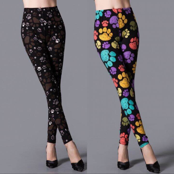 2023 New Spring Autumn Women print brushed fabric Slim Legging Mid ...
