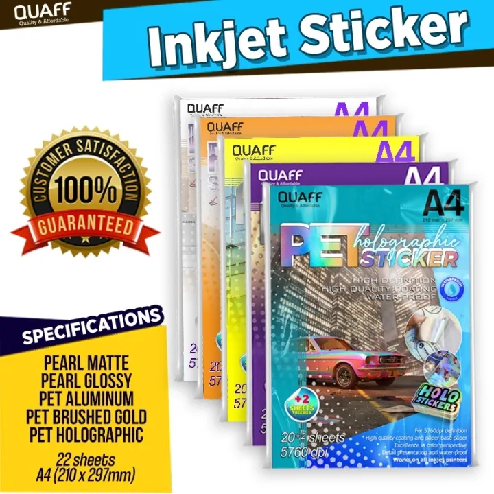 Quaff Pet Printable Label Sticker Waterproof 180Gsm A4 Size Pp Pearl ...