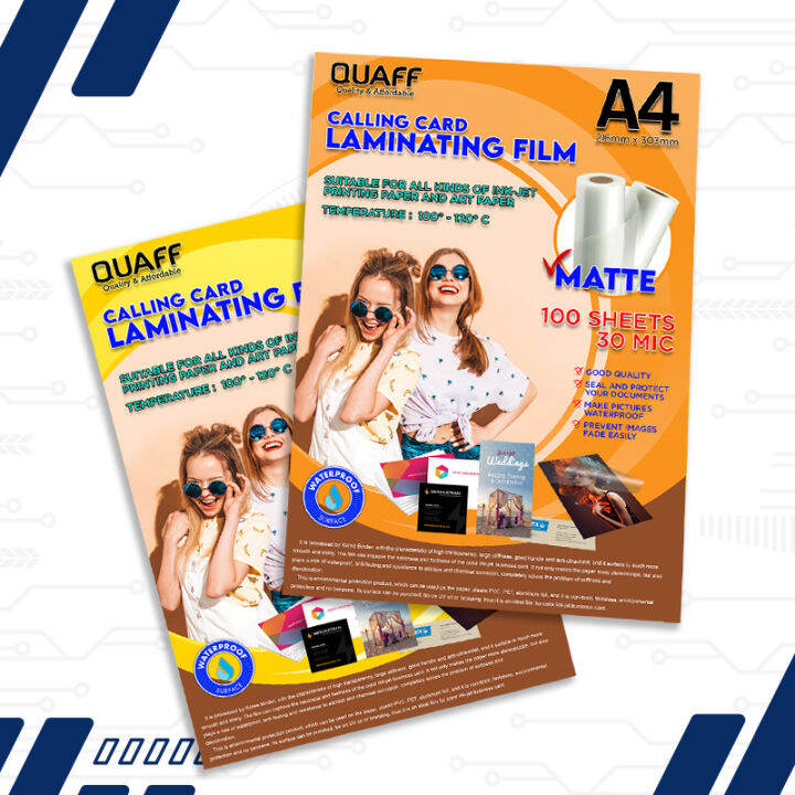 Risefully A4 Size QUAFF Calling Card Film 30 micron Hot lamination Process (100sheets/pack ...