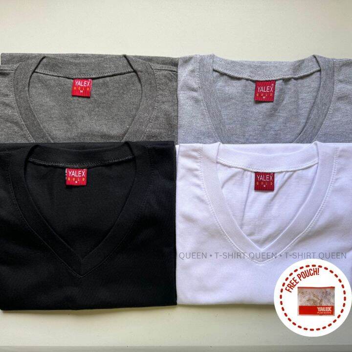 **V NECK** YALEX Plain T-shirt UNISEX - BASIC COLORS | Lazada PH