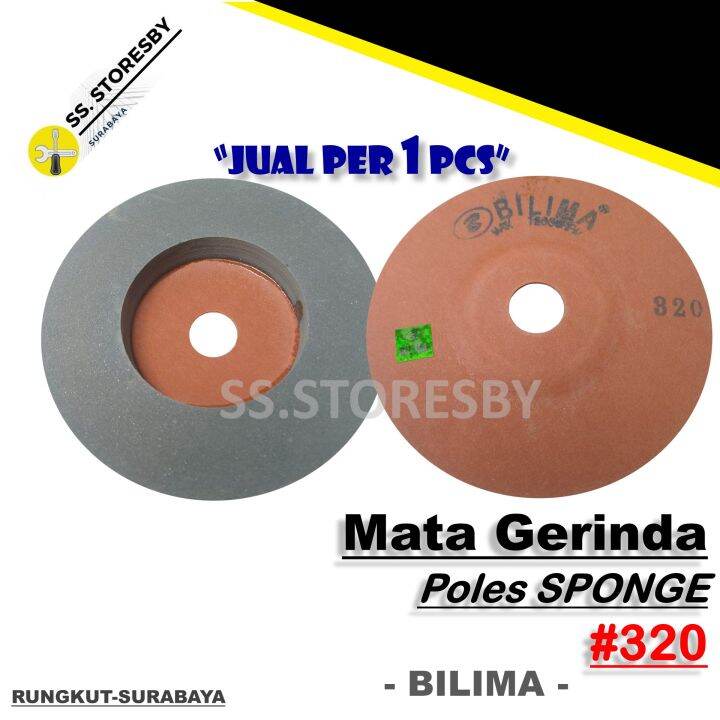 BILIMA GRIT 320 AMPLAS POLES GOSOK SPON SPONGE SPONGI MATA GERINDA BUSA ...