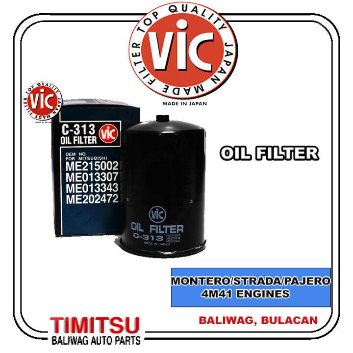 OIL FILTER MONTERO STRADA PAJERO 3.2 ENGINE 4M41 VIC C313 C-313 | Lazada PH