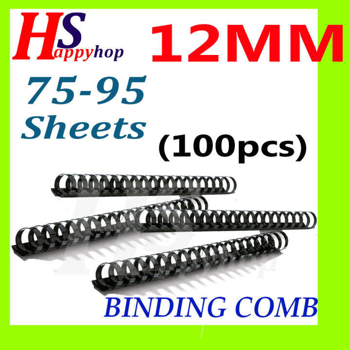 Plastic Comb Binding Rings / Binding Comb Ring 12mm Black - 100Pcs/Box | Lazada