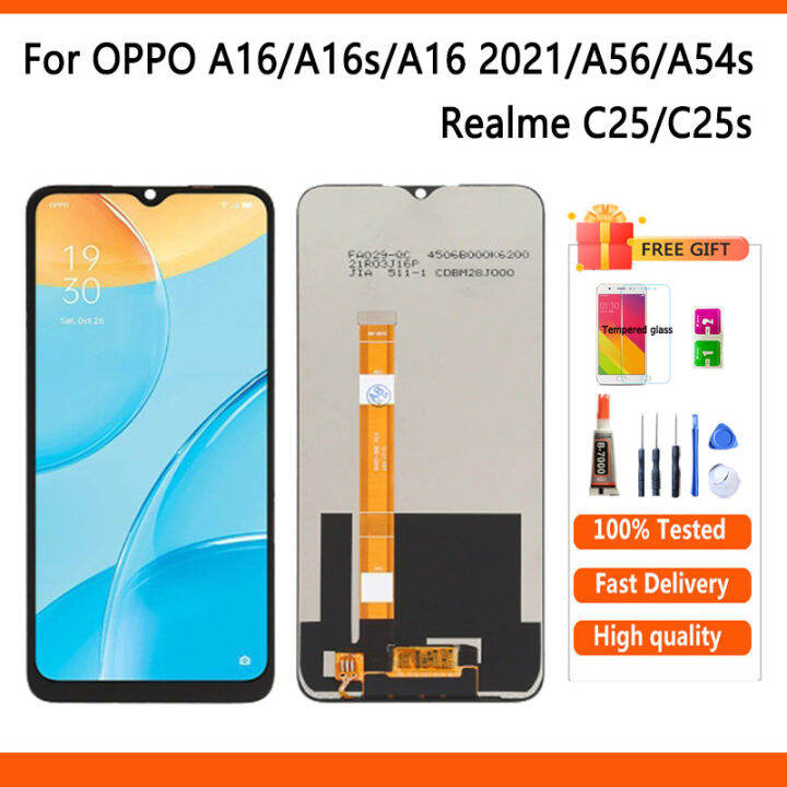 LCD For Realme C25/Oppo A16/A16S/A16K/A16 2021/A56/A54S Digital Touch Screen Display Assembly ...