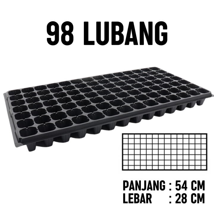 Tray Semai Benih/ Pot Tray Benih/ Seedling Tray 98 Lubang | Lazada ...