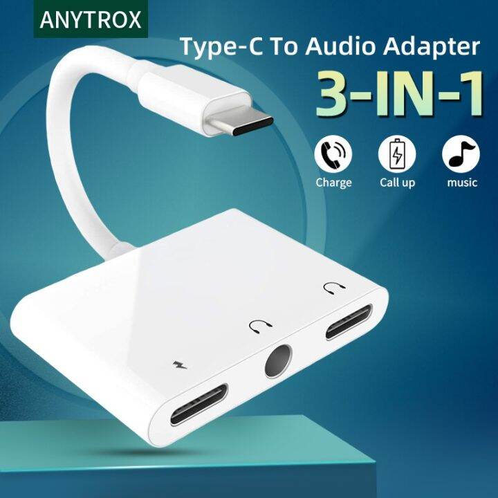 USB-C to 3.5mm Headphones Adapter, Type-C Aux Jack Earbuds Splitter ...