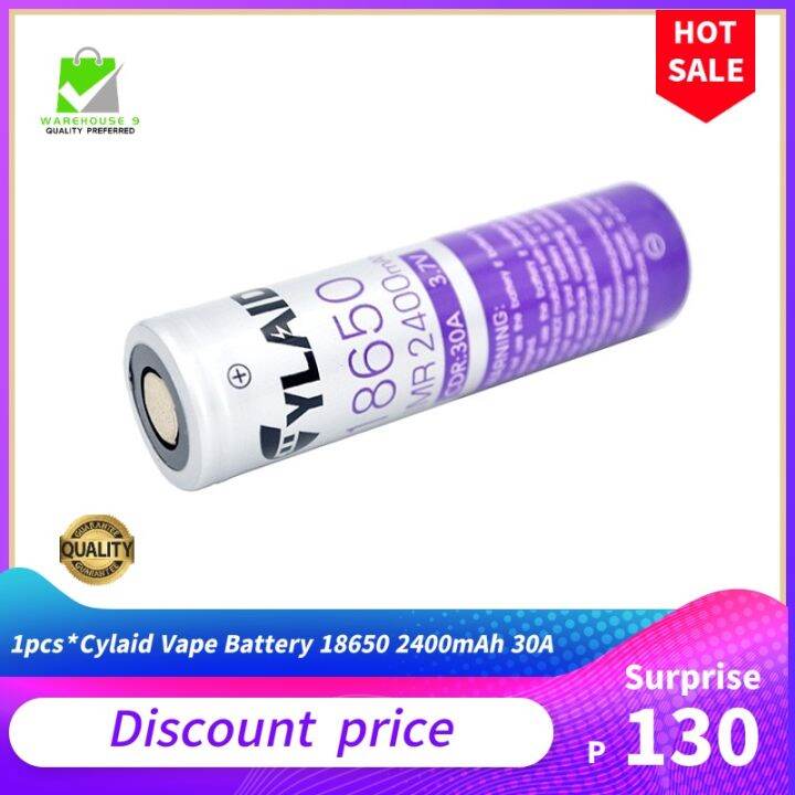 Original Cylaid Vape Battery 18650 2400mAh 30A Charging lithium battery ...