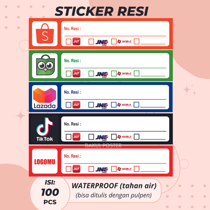 (ISI 100PCS) Stiker pengiriman / Stiker label pengiriman / Stiker Resi ...