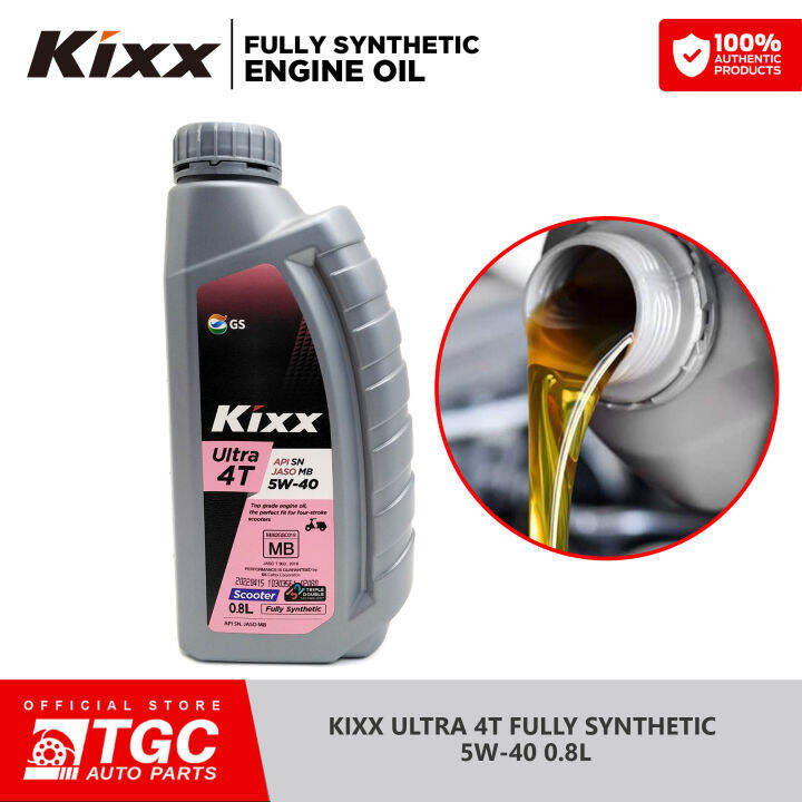 Kixx Fully Synthetic Scooter Gasoline Engine Oil Ultra 4T 5w-40 0.8L | Lazada PH