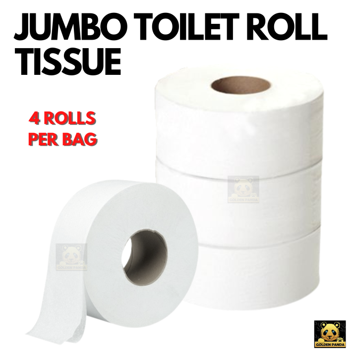Jumbo Toilet Roll Tissue (JRT) 2ply- 4 Rolls Per Bag | Lazada