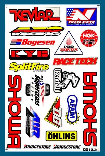 สติกเกอร์ Showa & Racetech Team สติกเกอร์แต่งรถ สำหรับรถมอเตอร์ไซค์ ติด ...