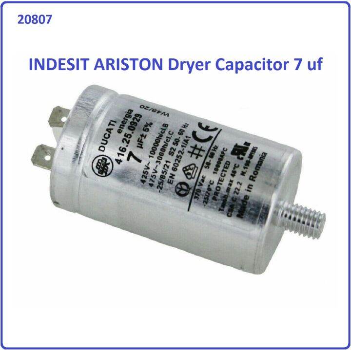 Indesit Ariston Gorenje 7 uf Dryer Capacitor for Dryer motor use | Lazada
