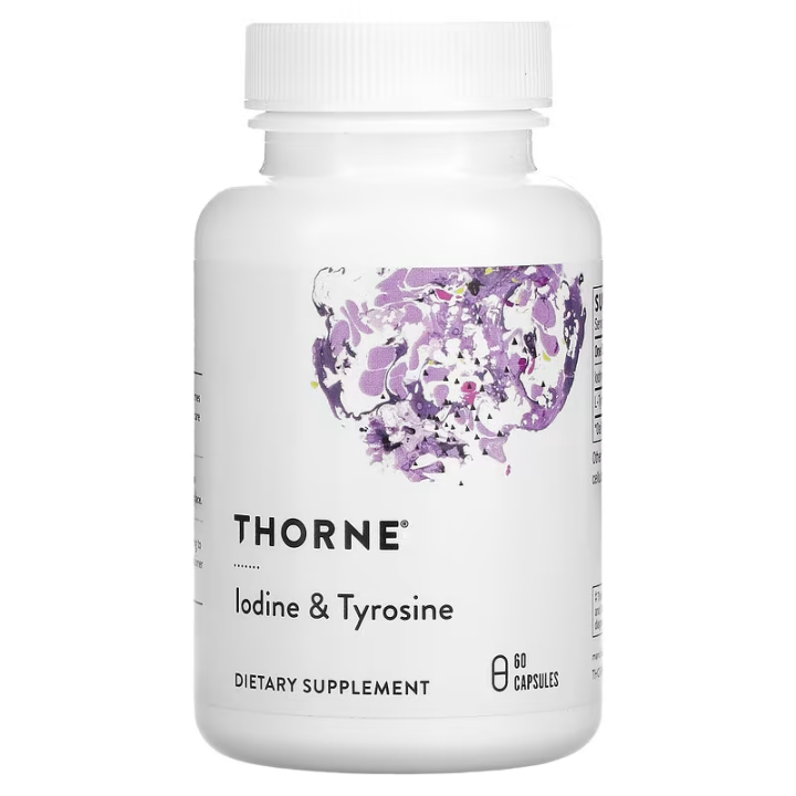 Thorne Research, Iodine & Tyrosine, 60 Capsules Thyroid Support Gluten ...