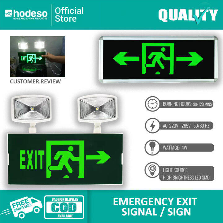 Hodeso LED Exit Sign , Big Beam Exit Sign w/ Emergency Lights ...