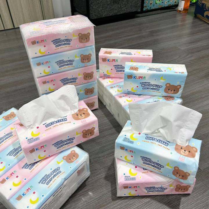 5 Packs KUMA Hand/Mouth/Face Tissue Thick Quality 4 layers 300 Sheets ...