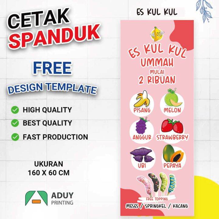 Spanduk Banner ES KULKUL VERSI 4 Ukuran 160X60 Bisa Kustom Ukuran ...