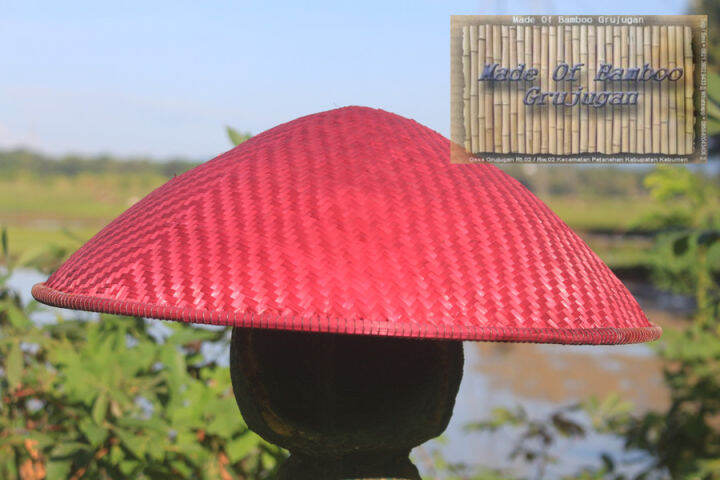 Caping bambu Topi Petani Merah 45cm Model Procot | Lazada Indonesia