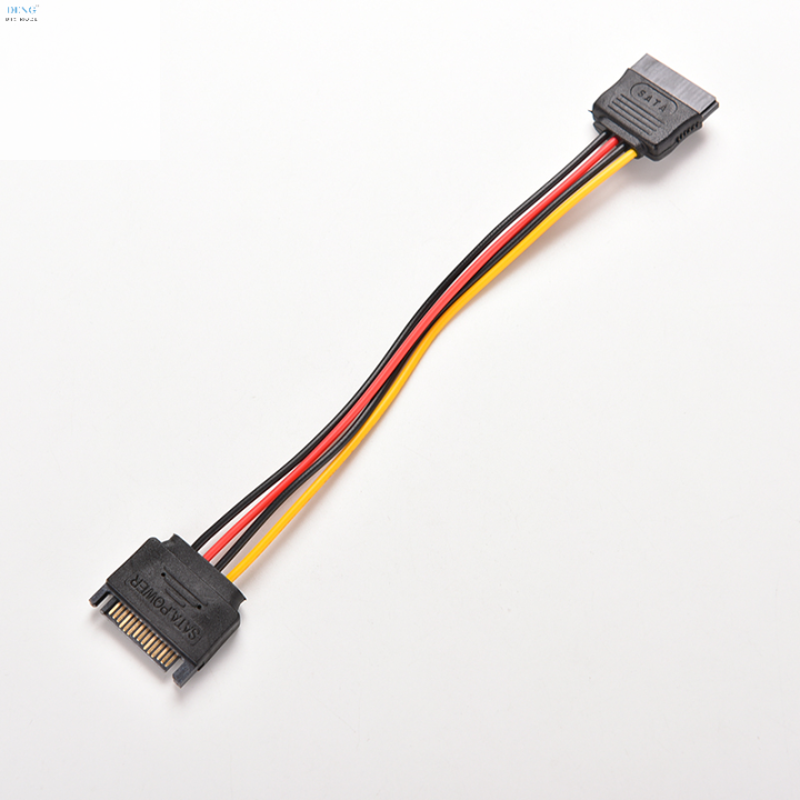 Deng 8 Inches Male to Female 15 Pin 15P SATA Power Extension Cable ...