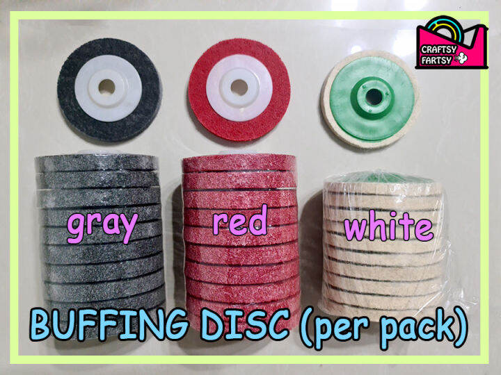 (PER PACK) Buffing Disc/ Buffing Wheel Red, Gray & White /Buffing Disc ...