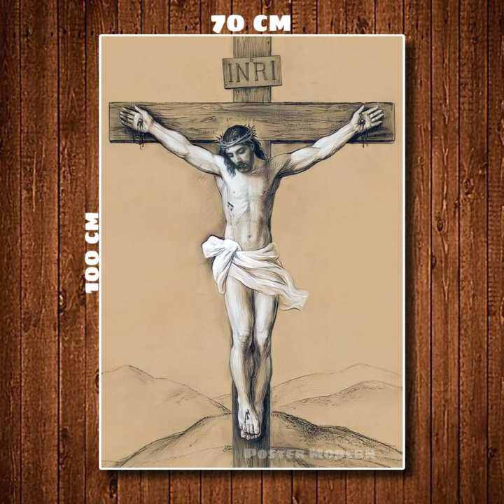 Hiasan Dinding Lukisan Poster Yesus Tersalip Xtra Jumbo Code03 Ukuran ...