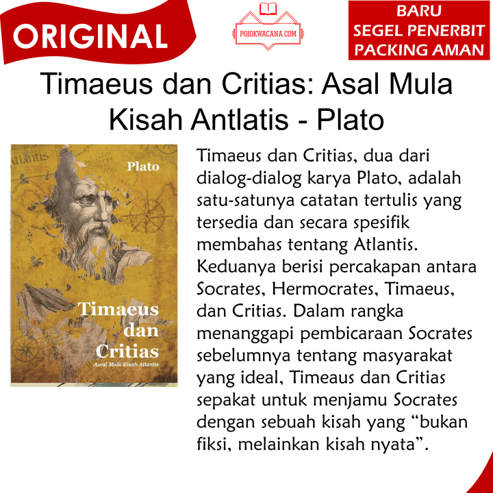 Original - Buku Filsafat - Timaeus dan Critias Awal Mula Kisah Atlantis ...
