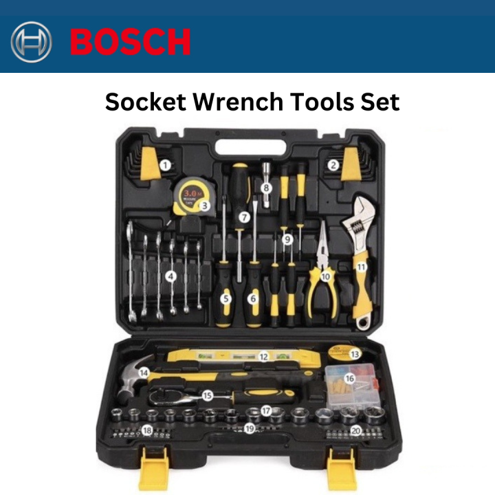 BOSCH Multifunctional Toolbox Set Manual Wrench Socket Hardware ...