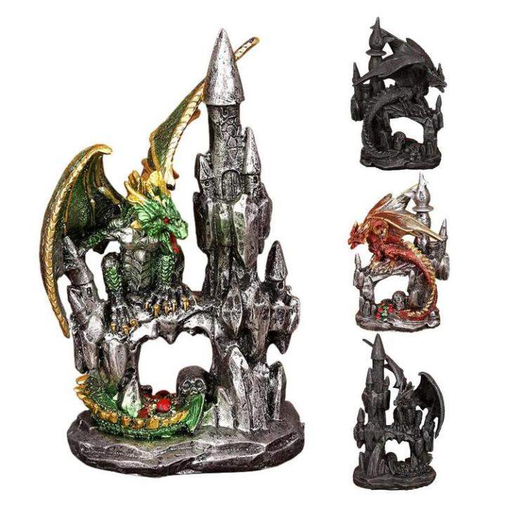 Collectible Dragon Statues Table Figurine Resin Retro Battle Dragon ...