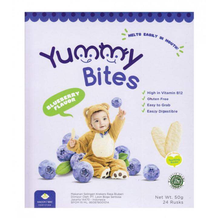 Yummy Bites Rice Cracker Snack Bayi 50 gr - Blueberry | Lazada Indonesia